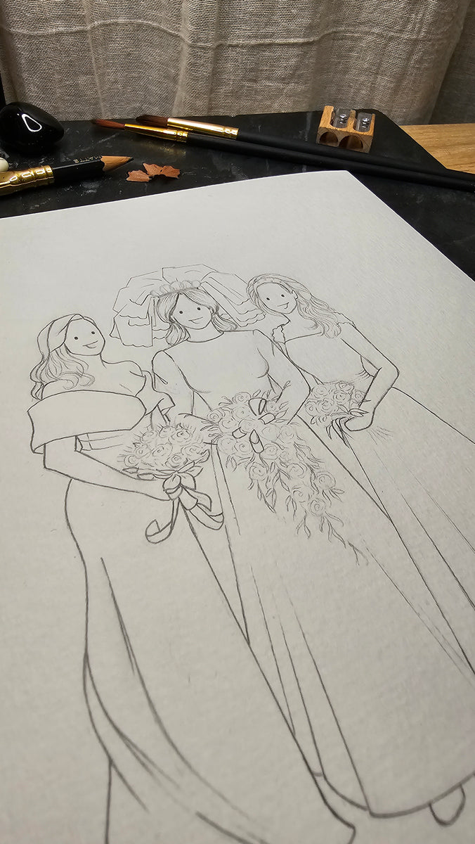 Custom Illustration (Three Subjects) – Drawing Dutchess